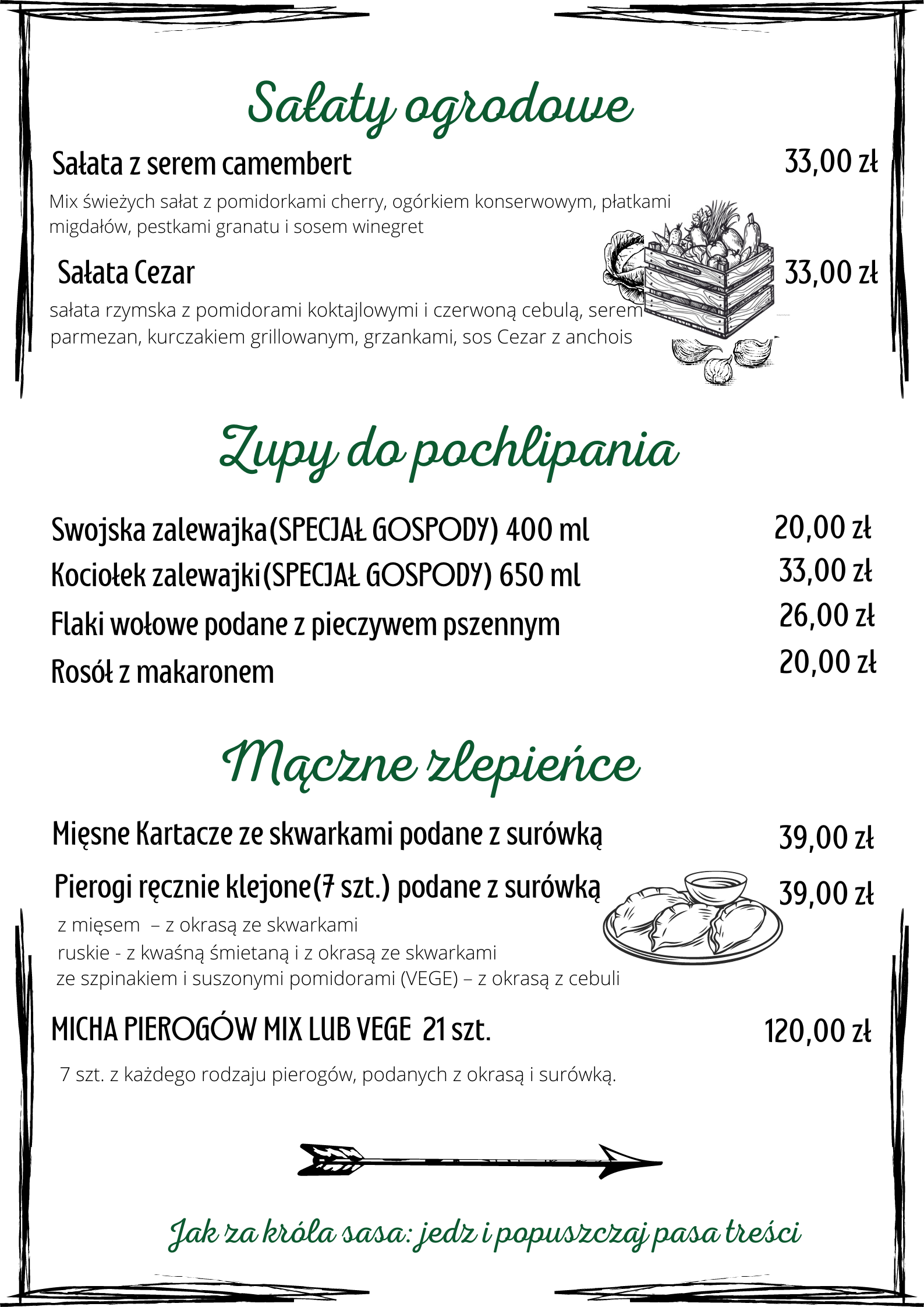 Strona główna Gospoda Zalewajka » Menu