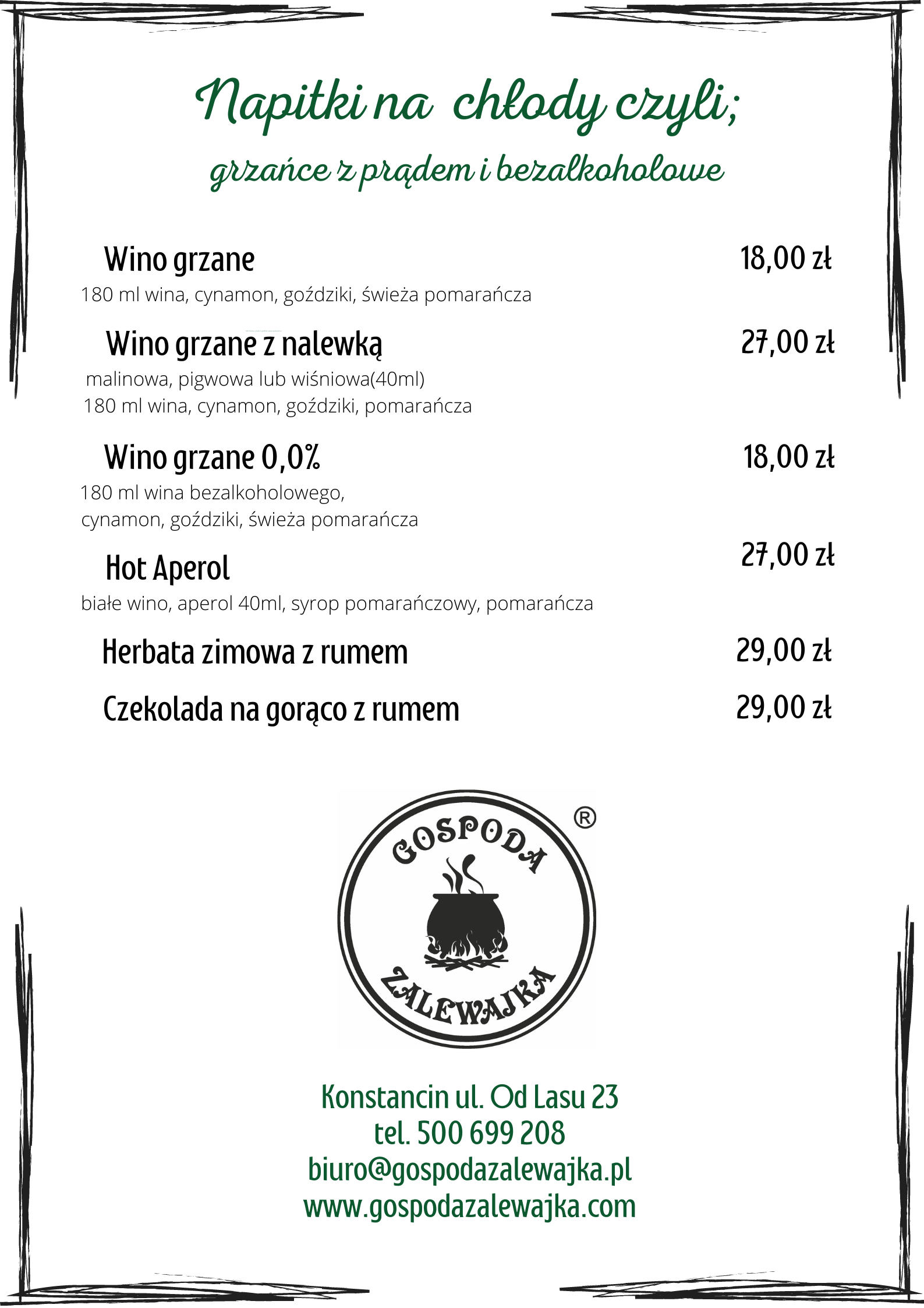 Strona główna Gospoda Zalewajka » Menu